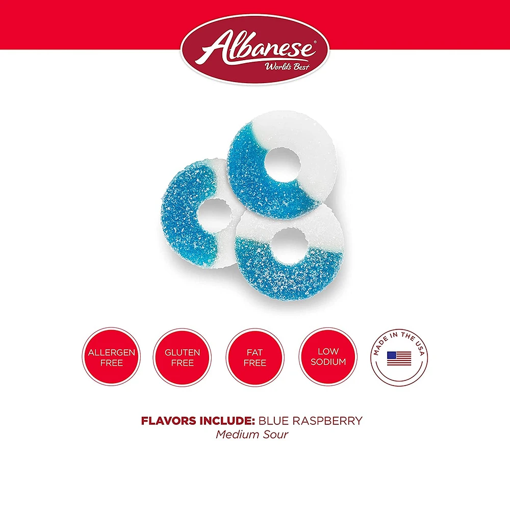 Albanese Confectionery Gummi Blue Raspberry Rings 4.5 lb. Bag | Mall of ...