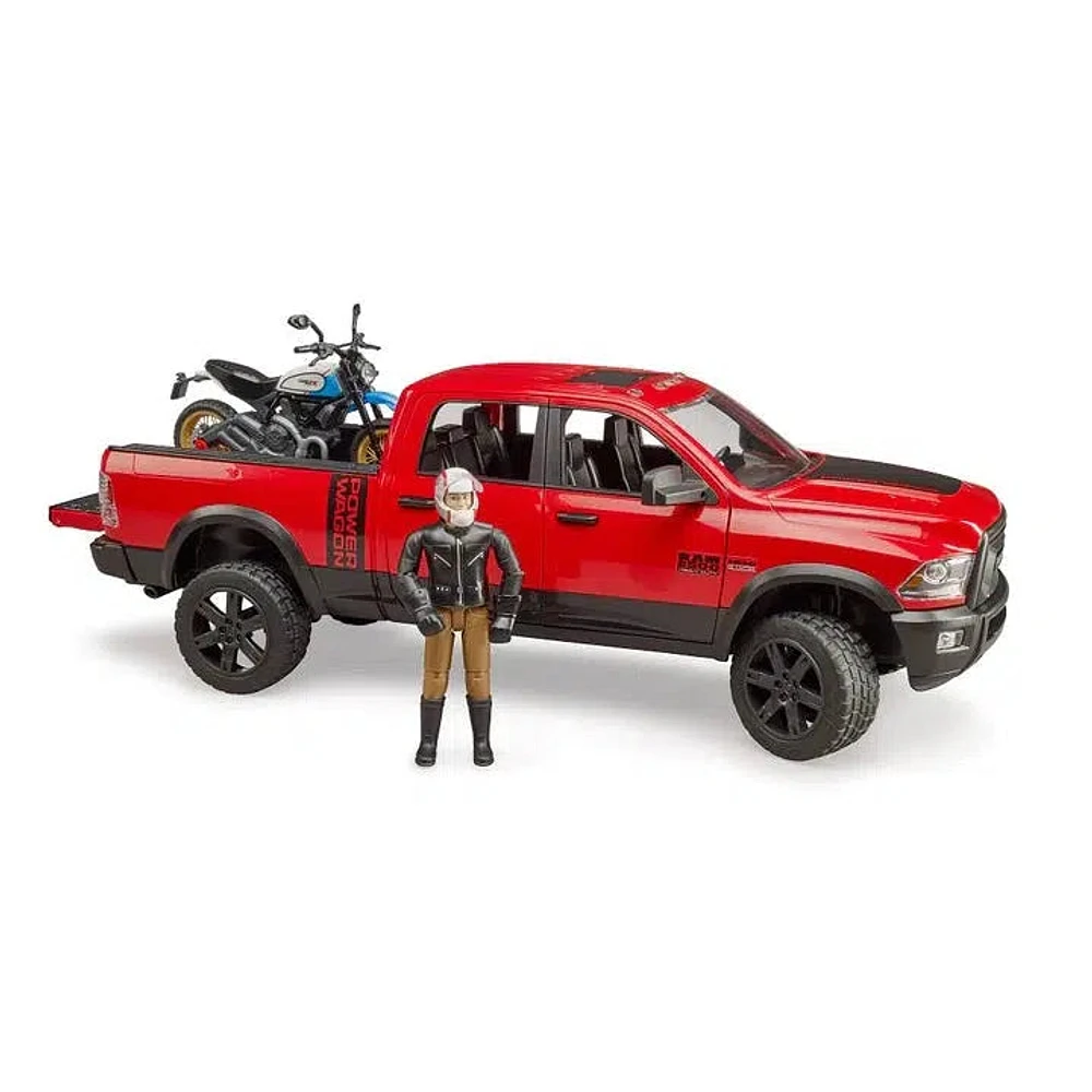 Bruder RAM 2500 Power Wagon with Scrambler Ducati Desert Sled | Mall of ...