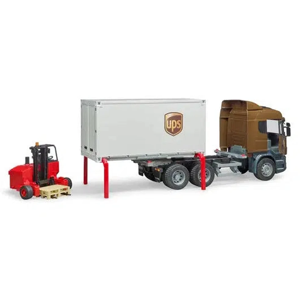 Bruder SCANIA R-Series UPS logistics truck with forklift | Mall of America®