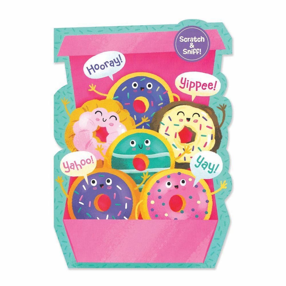 Peaceable Kingdom Scratch & Sniff Birthday Card - Box of Donuts at Mall ...