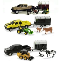 TOMY 1:32 8" John Deere Pickup & Livestock Trailer Set Assorted Styles ...