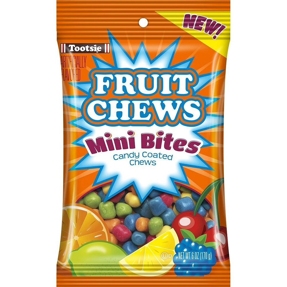 Tootsie Fruit Chew Mini Bites Candy Coated Chews - 6 oz. Bag | Mall of ...