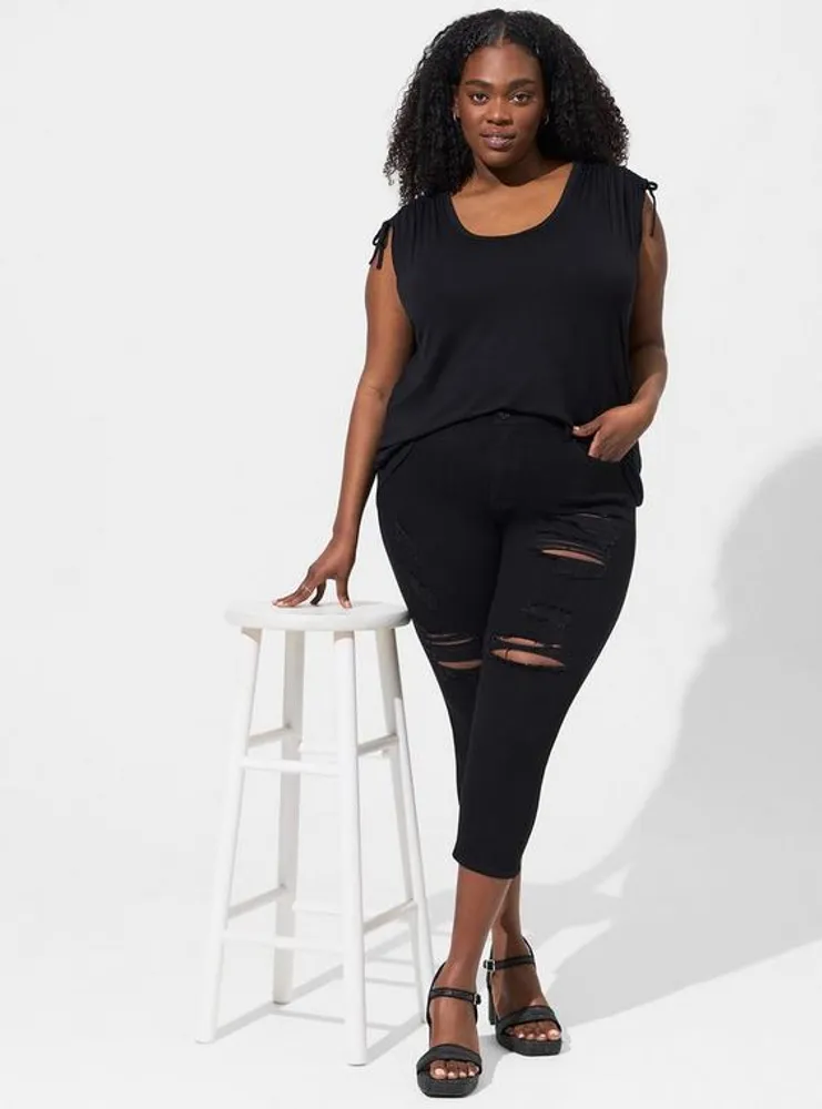 TORRID Crop Sky High Skinny Premium Stretch High-Rise Jean | Dulles ...