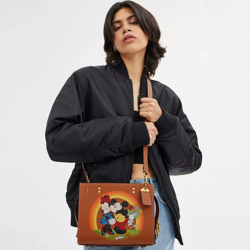 Coach Disney X Coach Rogue Bag 25 With Mickey Mouse And Minnie Mouse ...