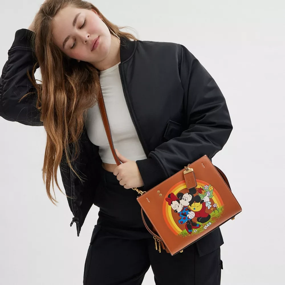 Coach Disney X Coach Rogue Bag 25 With Mickey Mouse And Minnie Mouse ...