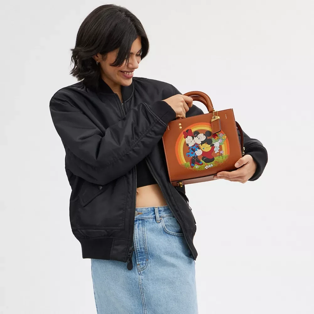 Coach Disney X Coach Rogue Bag 25 With Mickey Mouse And Minnie Mouse ...
