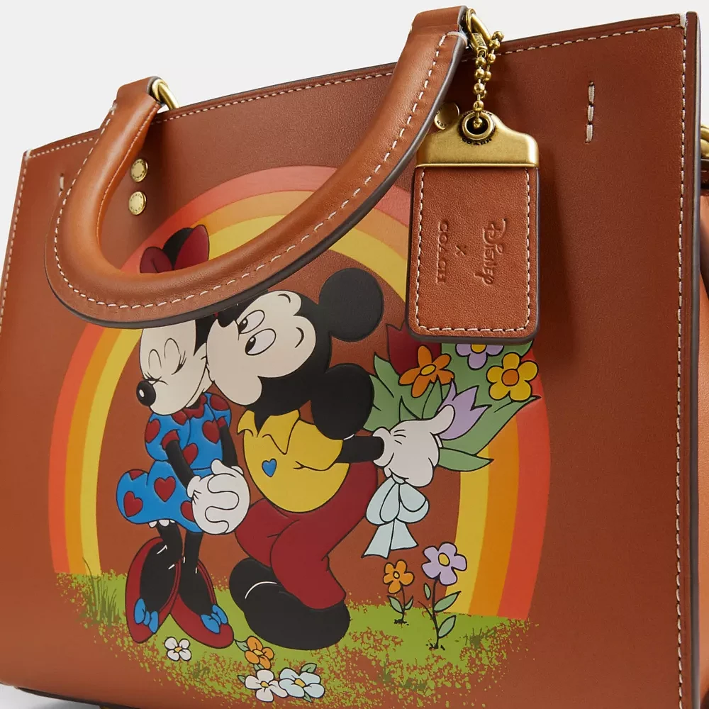 Coach Disney X Coach Rogue Bag 25 With Mickey Mouse And Minnie Mouse ...