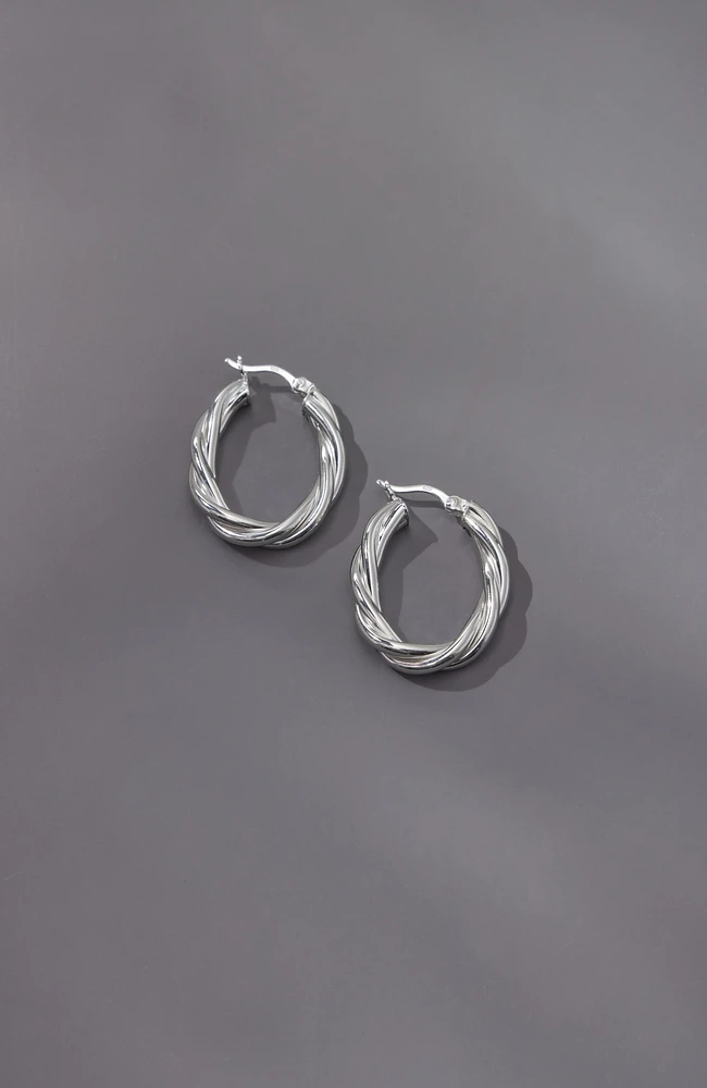 J. Jill Sterling silver twist hoops | Hamilton Place