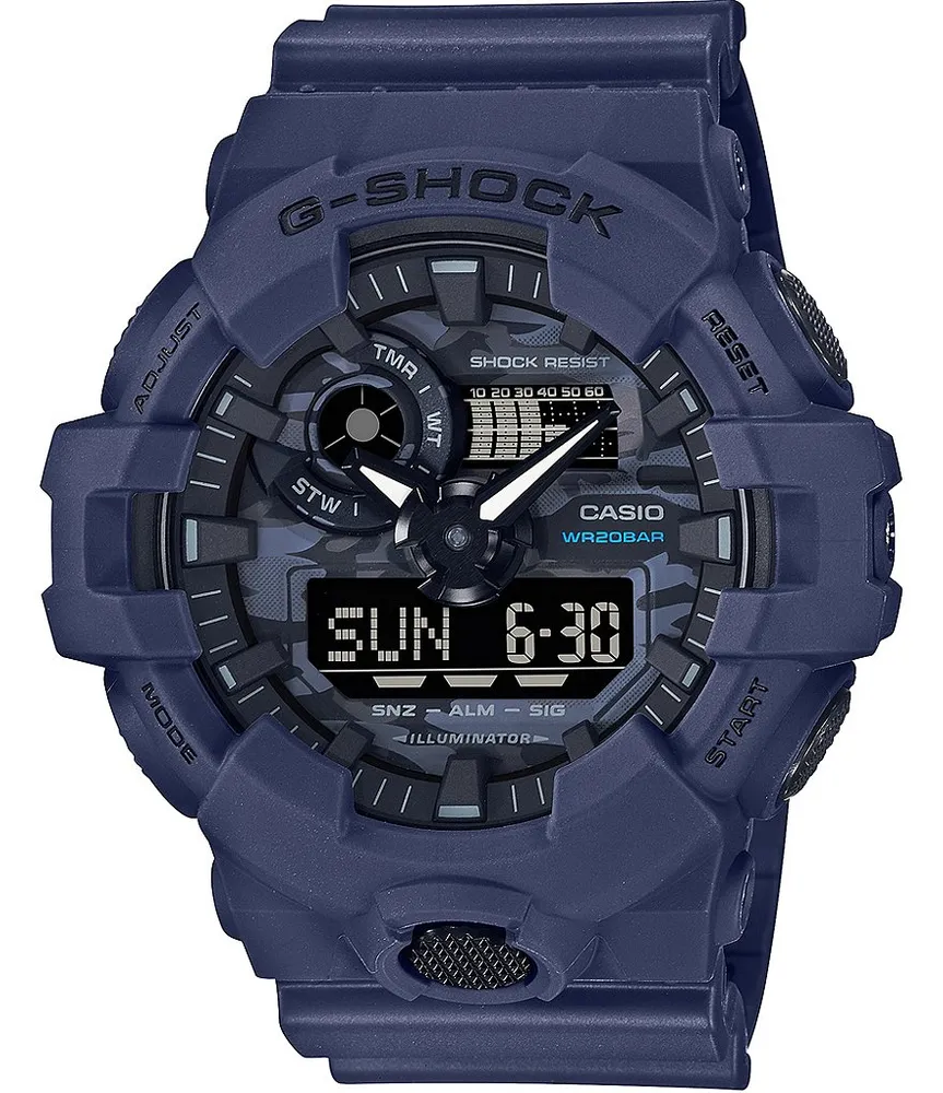 G-Shock Men's Blue Camo Face Ana-Digi Shock Resistant Resin Strap Watch ...