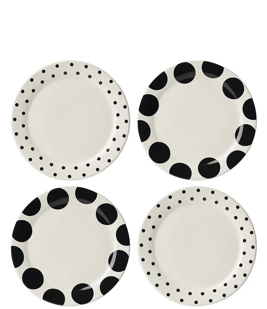 Kate spade new york On The Dot Assorted Dinner Plates, Set of 4 | Green ...