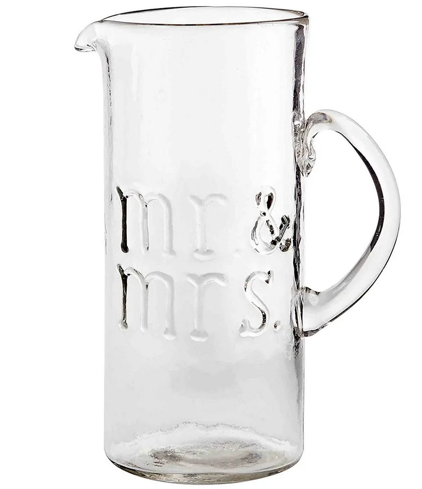 Mud Pie Wedding Mr & Mrs Glass Pitcher | Green Tree Mall