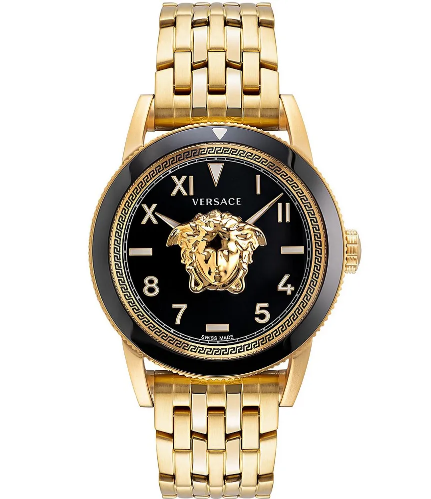 Versace Men's V-Palazzo Quartz Analog Gold Stainless Steel Bracelet ...