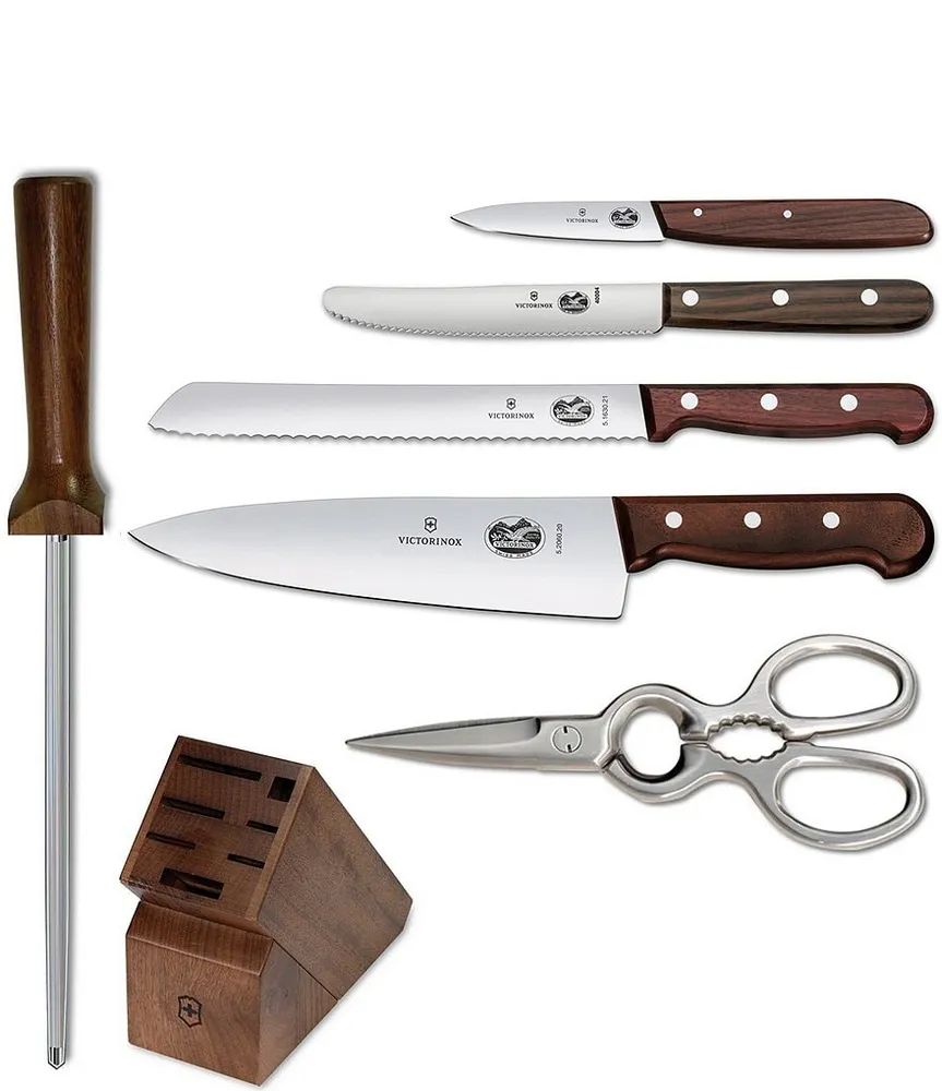 Victorinox Swiss Army 7-Piece Rosewood Cutlery & Block Set | Green Tree ...