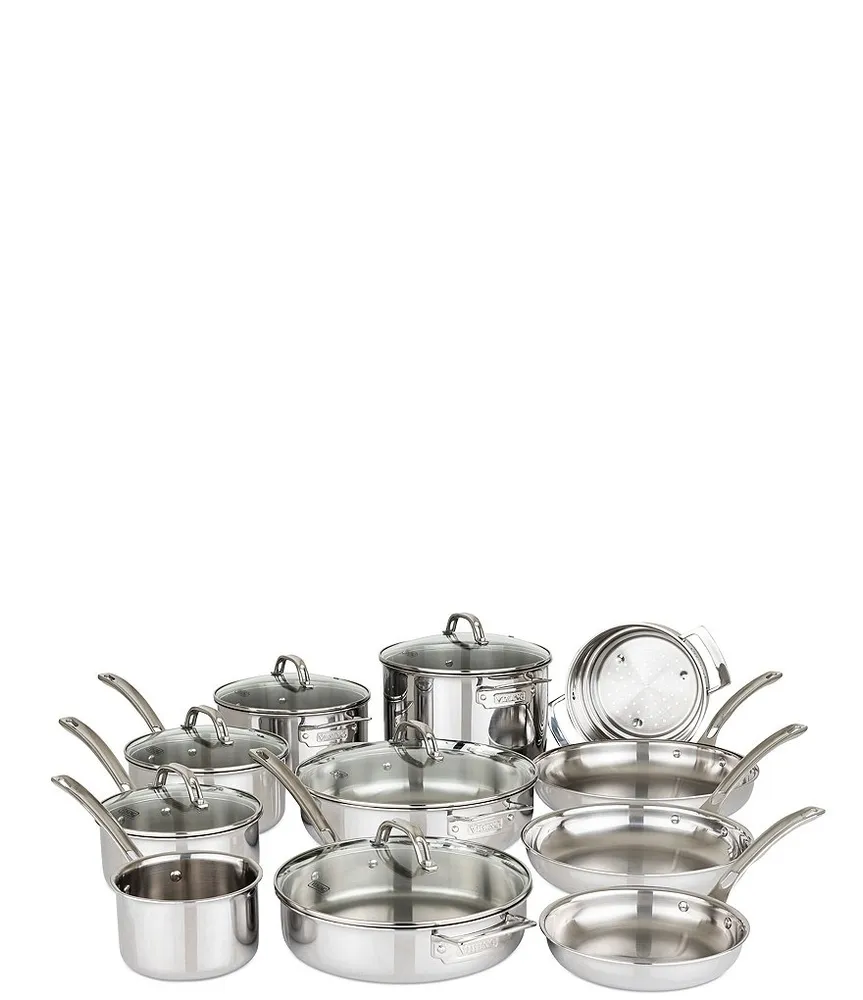 Viking 3-Ply 17-Piece Stainless Steel Cookware Set | Green Tree Mall