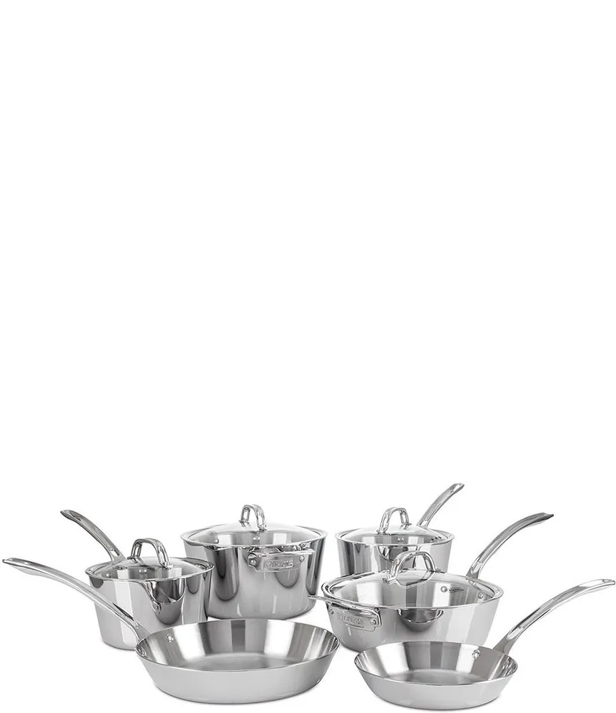 Viking Culinary Contemporary 3-Ply Stainless Steel 10 piece Cookware ...