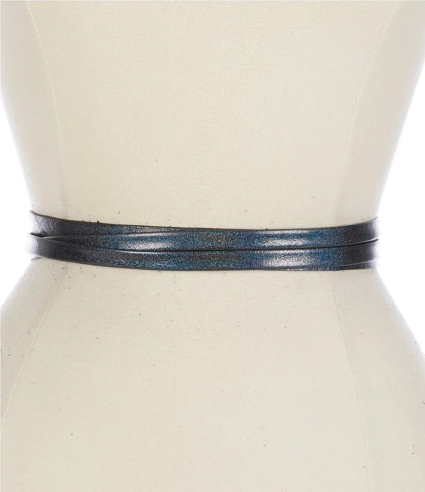 ADA 1#double; Skinny Genuine Leather Wrap Belt | Hamilton Place