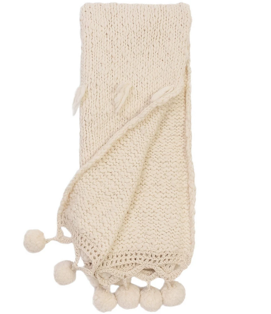Amity Home Anya Ivory Knit Throw | Liberty Center