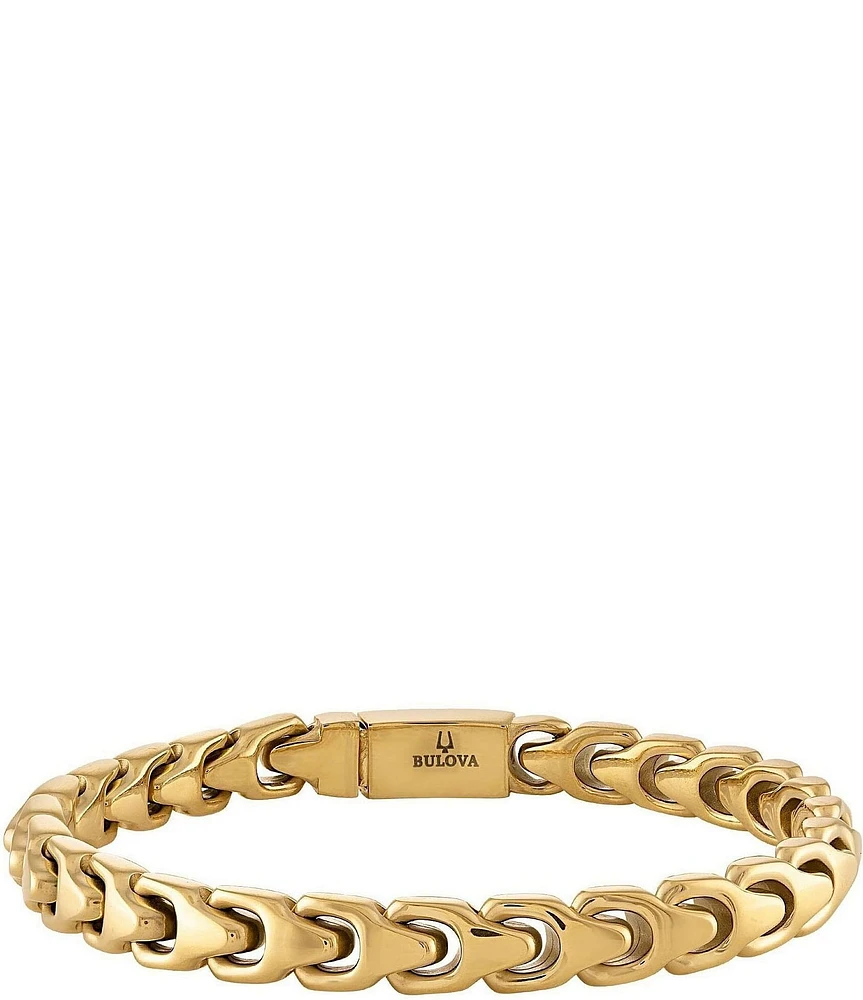 Bulova Men's Gold Tone Stainless Steel Chain Line Bracelet | Hamilton Place