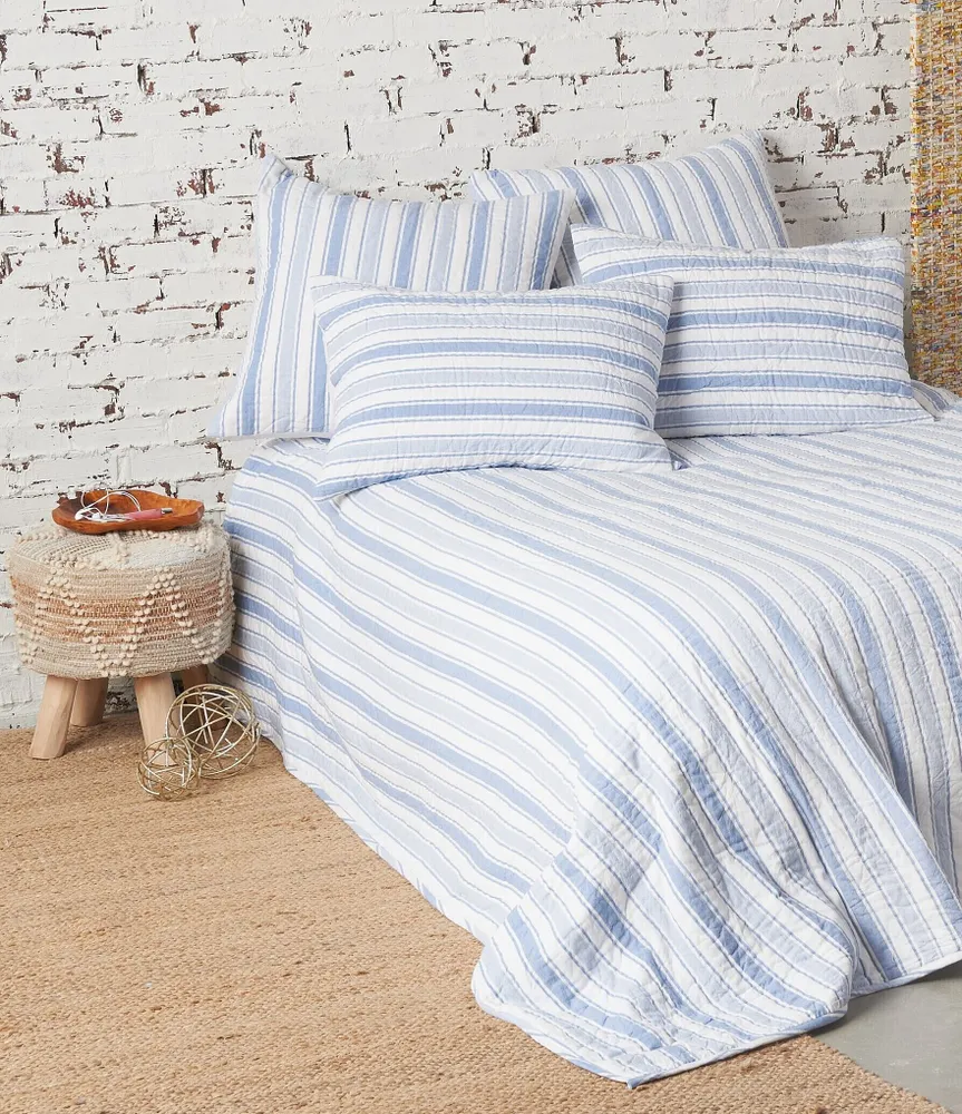 Carol & frank Garrett Stripe Yarn-Dyed Cotton Quilt | Hamilton Place