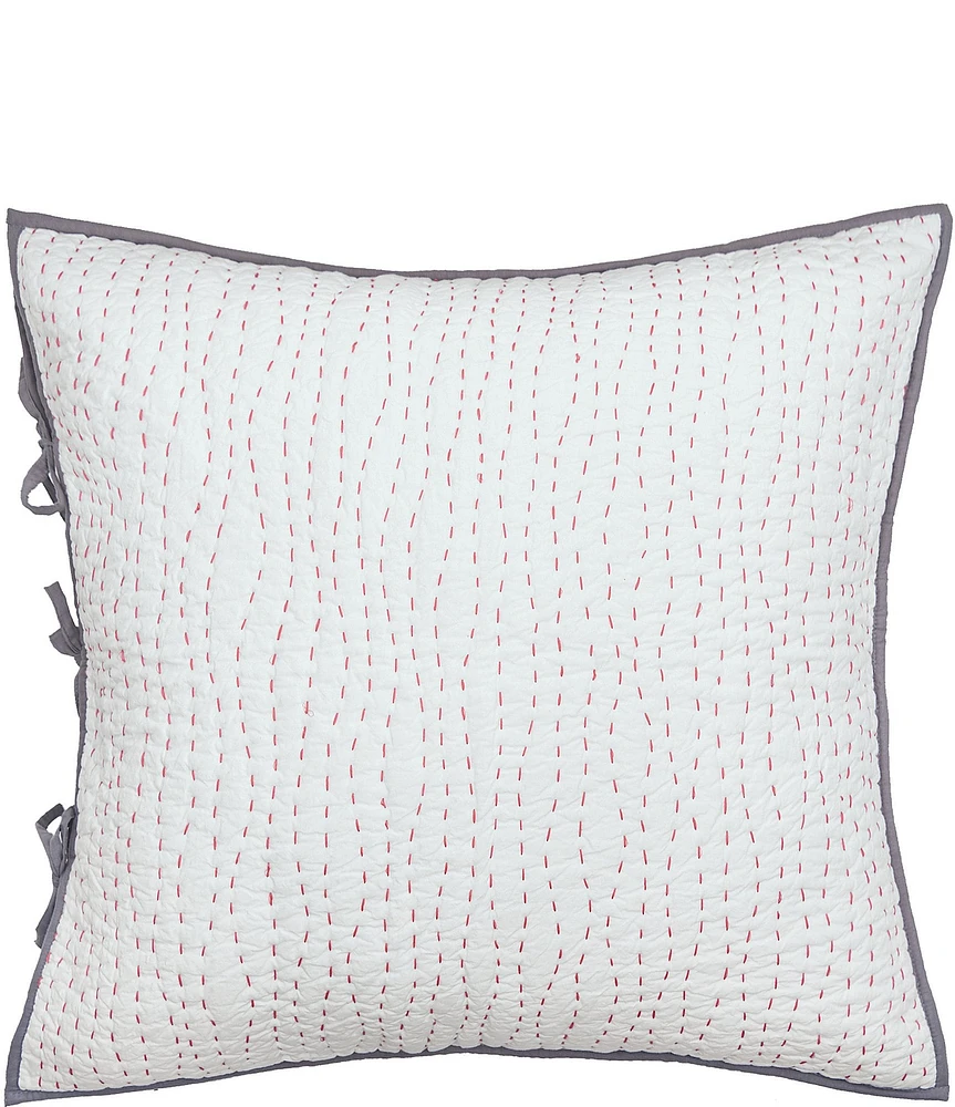 Carol & frank Reversible Kantha Stitch Polly Euro Sham | Hamilton Place