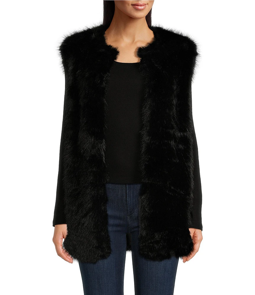 Gemma Layne Faux Fur Long Vest | Liberty Center