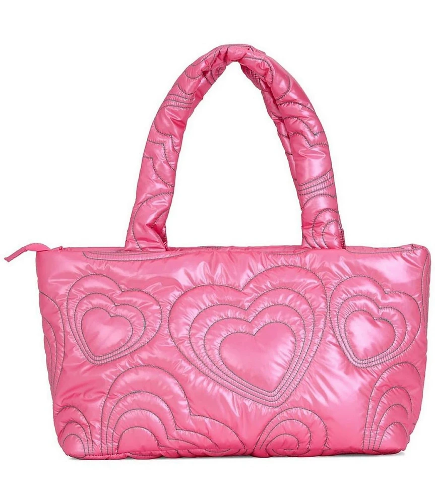 Iscream Girls Pink Shining Heart Puffy Overnight Bag | Hamilton Place