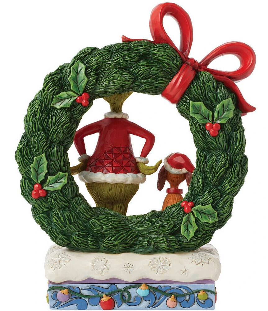 Jim Shore Grinch by Jim Shore Dr. Seuss Grinch & Max in Light-Up Wreath ...