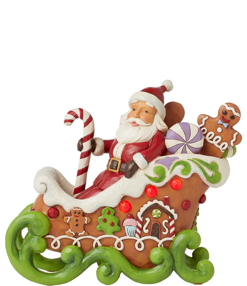 Jim Shore Heartwood Creek Gingerbread Christmas Santa in LED Lighted ...