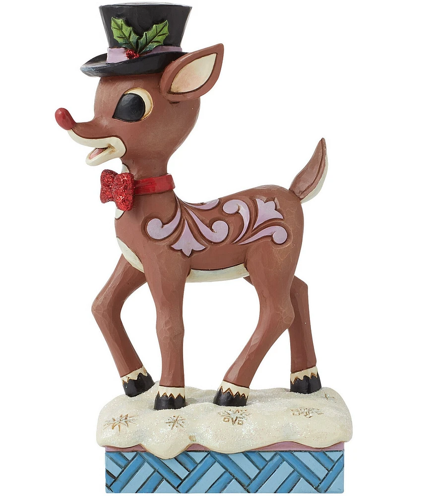 Jim Shore Rudolph Traditions Collection Rudolph Wearing Top Hat and ...