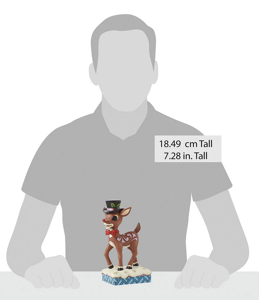 Jim Shore Rudolph Traditions Collection Rudolph Wearing Top Hat and ...