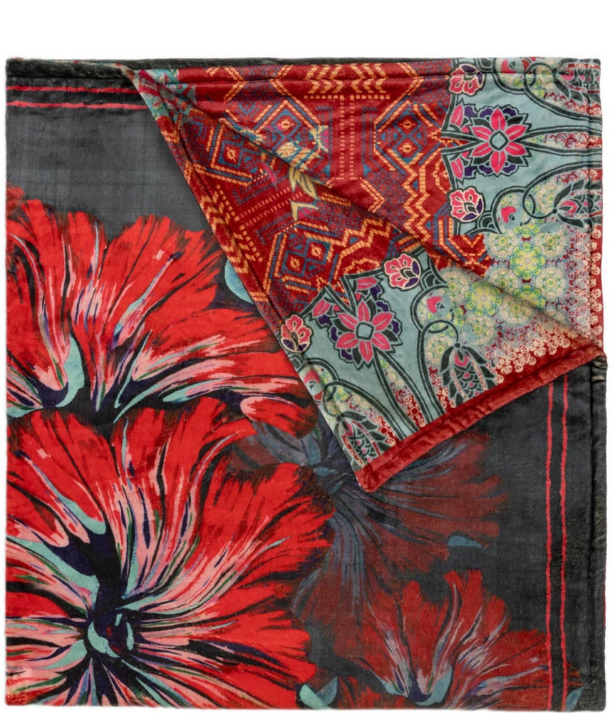 JOHNNY WAS Rising Sun Cozy Reversible Throw Blanket | Hamilton Place