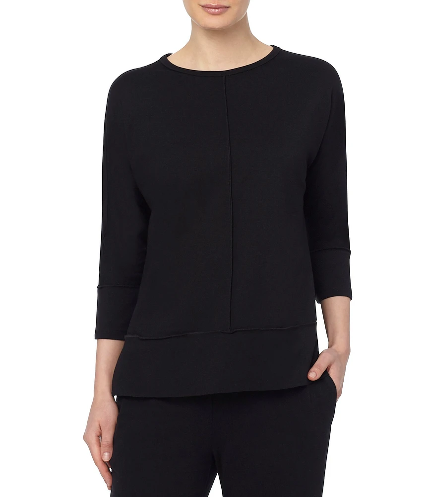 Jones New York Front Seam 3/4 Dolman Sleeve Crew Neck Top Jones New York Front Seam 3/4 Dolman Sleeve Crew Neck Top