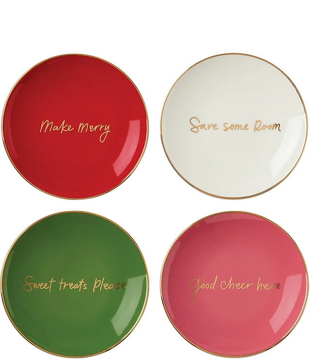 Kate spade new york Be Jolly Color 4-Piece Tidbit Plates - Set Of 4 at ...