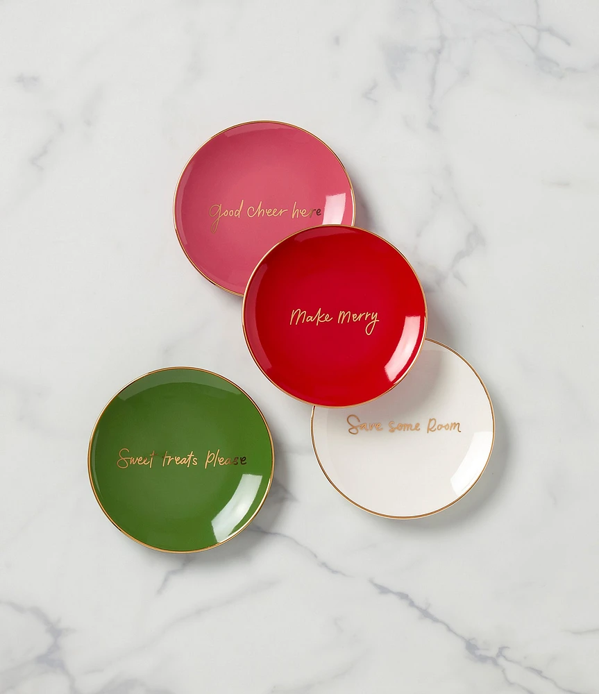 Kate spade new york Be Jolly Color 4-Piece Tidbit Plates - Set Of 4 ...