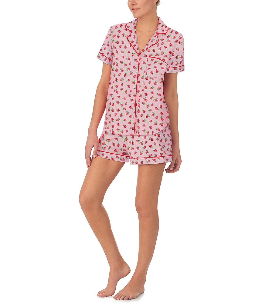 Kate spade new york Short Sleeve Notch Collar Cozy Jersey Raspberry ...