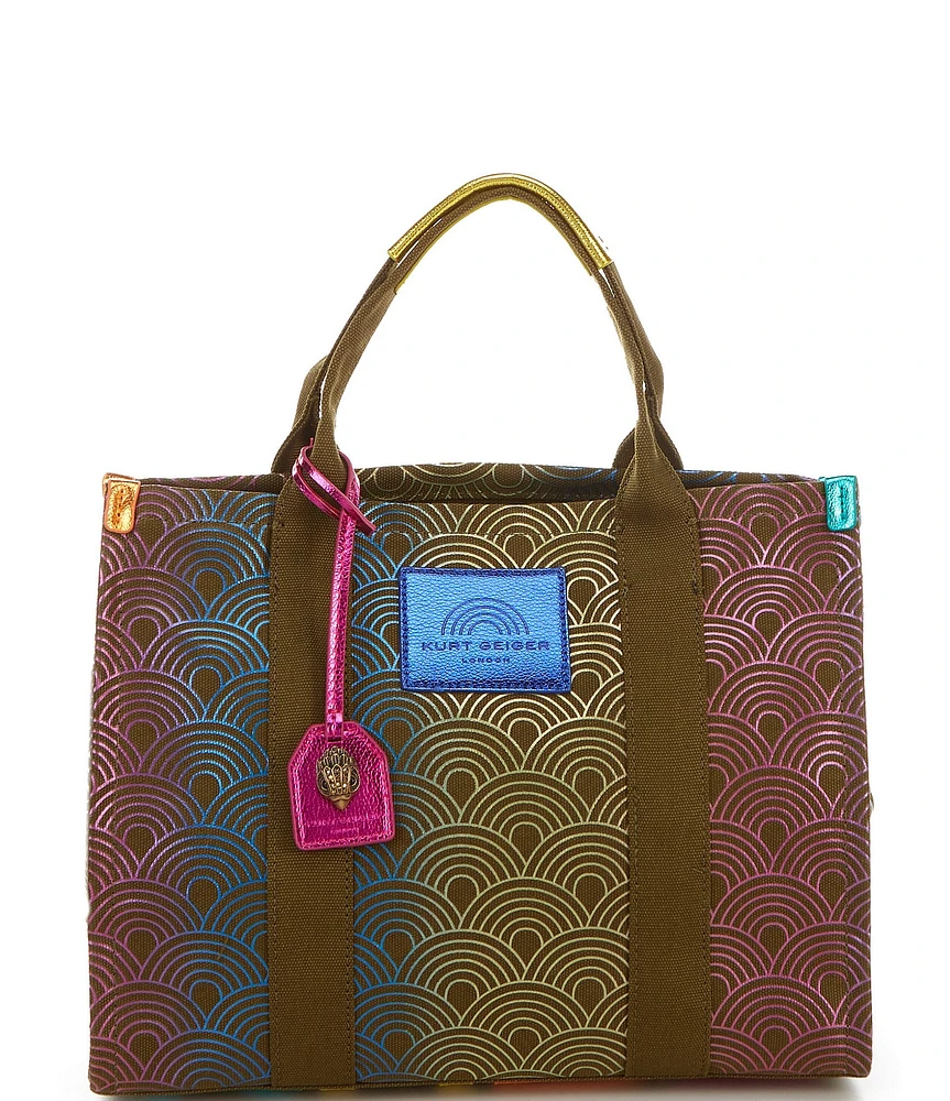 Kurt Geiger London Small Southbank Rainbow Geometric Pattern Tote Bag ...
