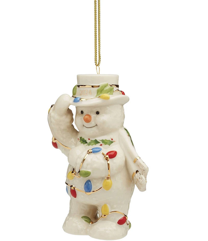 Lenox 2024 Annual Snowman with Christmas Lights Ornament | Hamilton Place