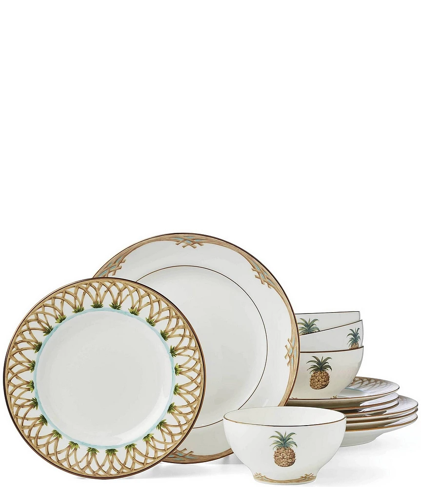 Lenox British Colonial Bamboo 12-Piece Dinnerware Set | Hamilton Place
