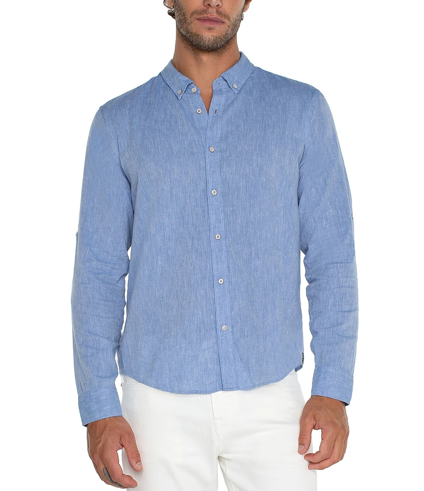 Liverpool Los Angeles Convertible Long Sleeve Linen Blend Shirt ...