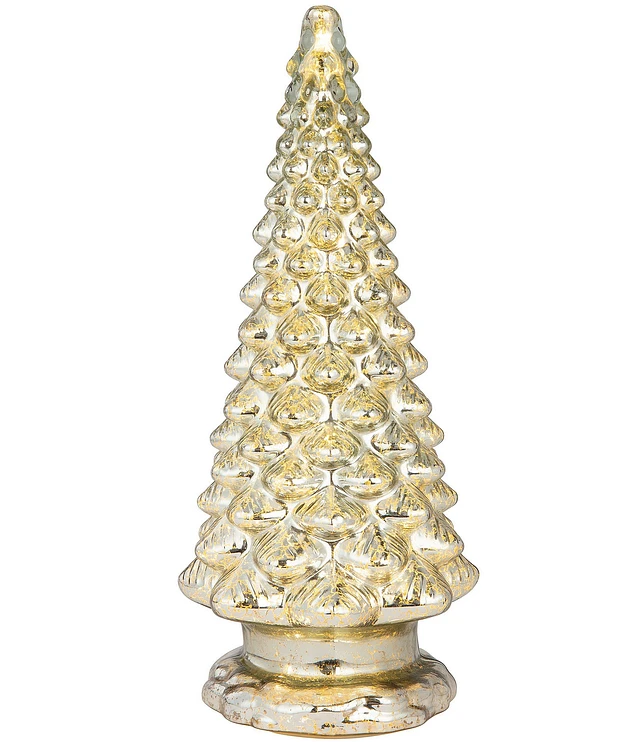 Mr. Christmas Mercury Glass Tree with Twinkling Lights Tabletop Decor ...