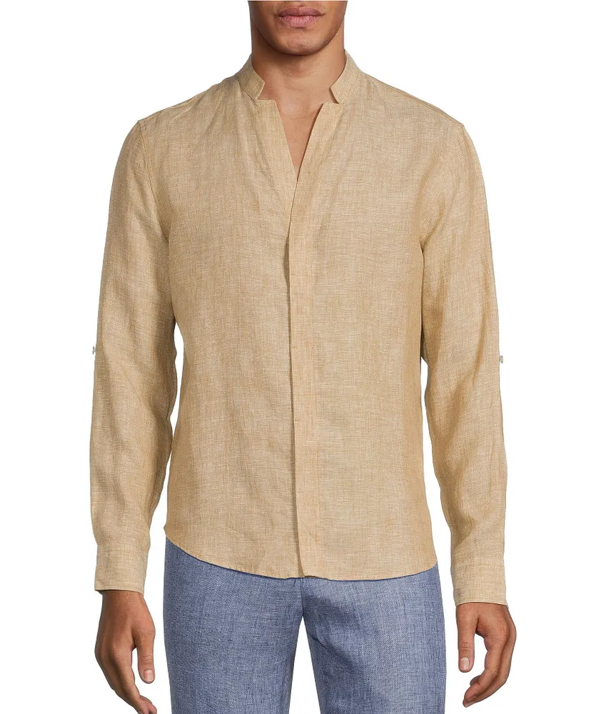 Murano Baird McNutt Classic Fit Mandarin Collar Roll-Tab Long Sleeve ...