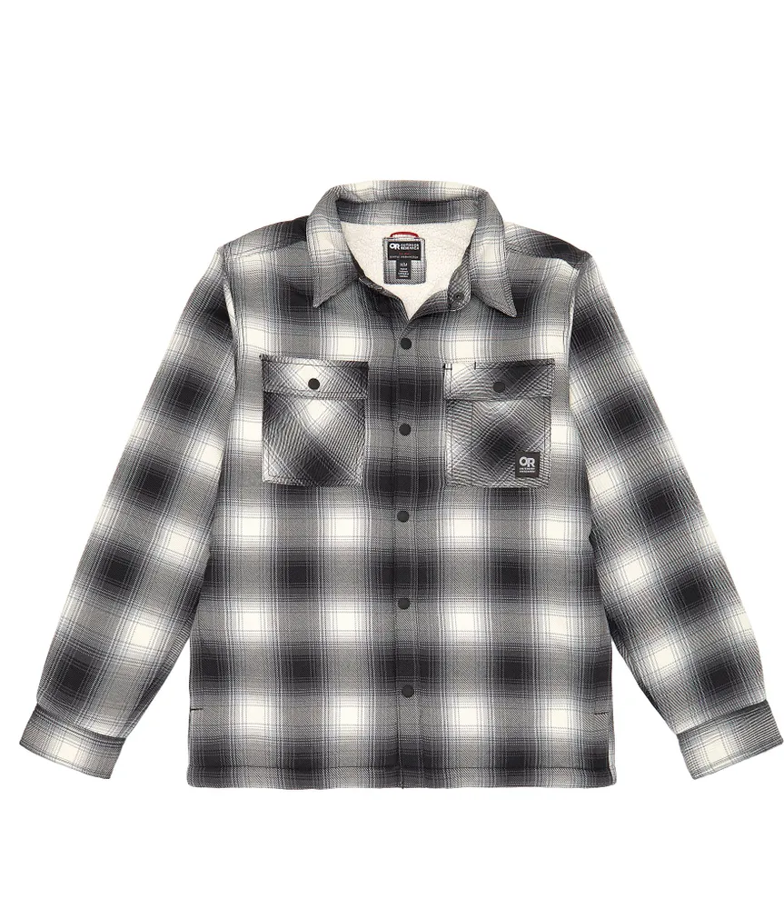 Outdoor Research Performance Feedback Ombre Plaid Shirt Sherpa Lined ...