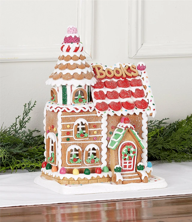Trimsetter Gingerbread Collection LED Lighted Book Store Gingerbread ...