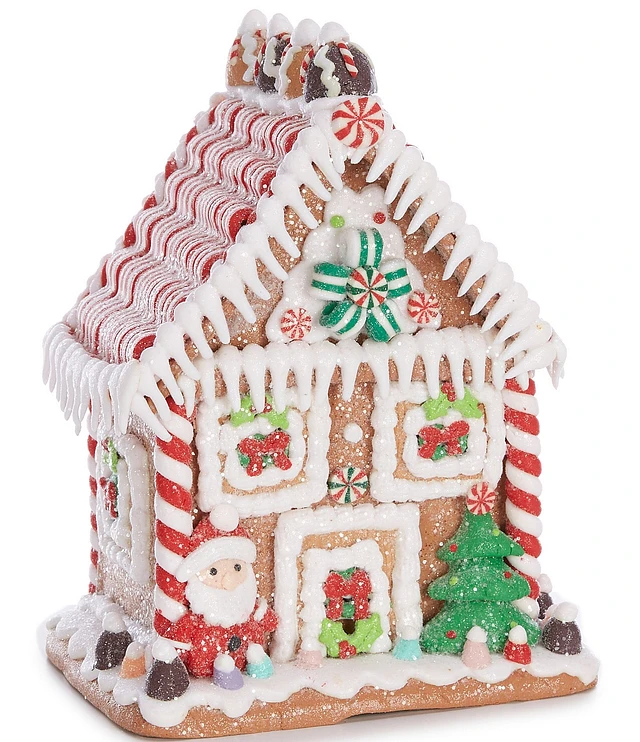 Trimsetter Gingerbread Collection LED Lighted Santa Gingerbread House ...