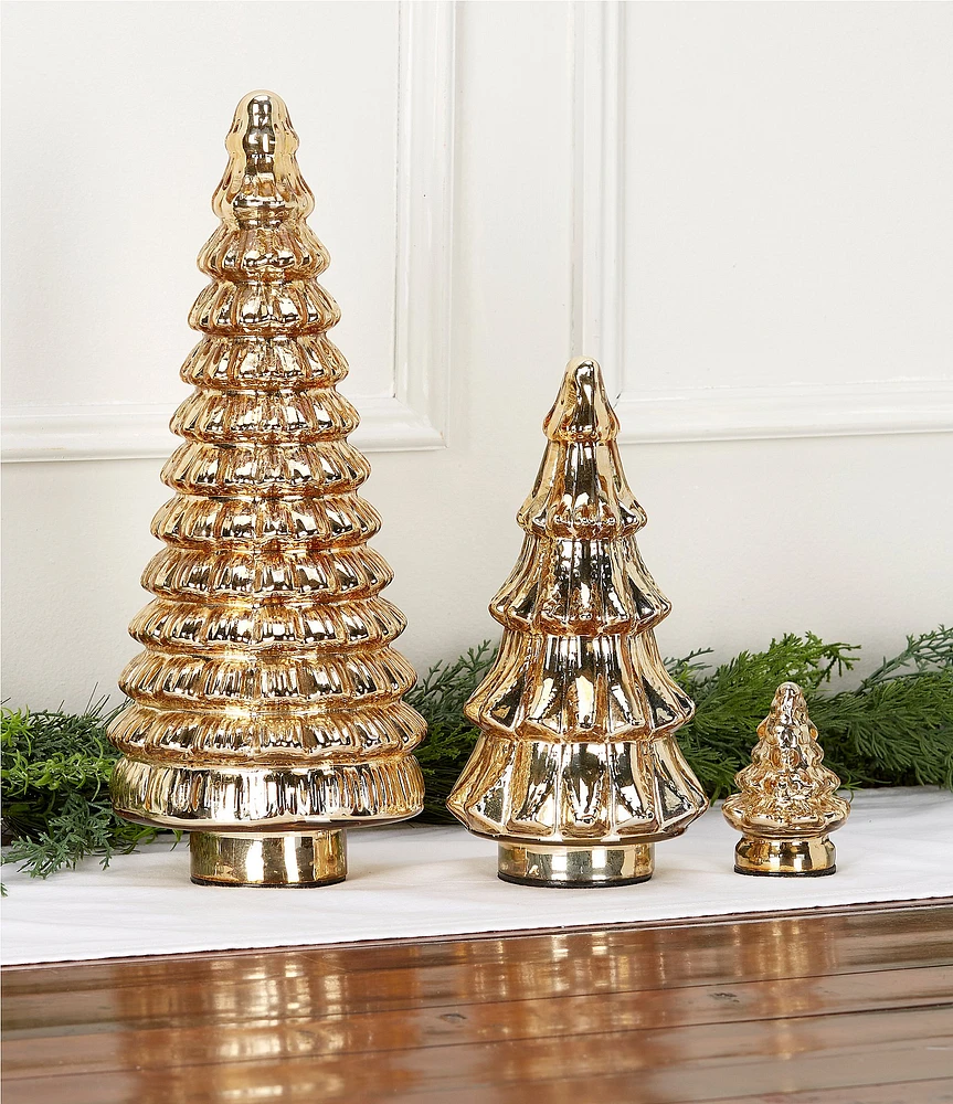 Southern Living Trimsetter LED Lit Champagne Mercury Glass Tree Decor ...