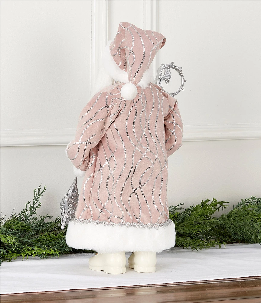Trimsetter Santa Collection 1.5-ft. Blush & Metallic Santa Decor ...