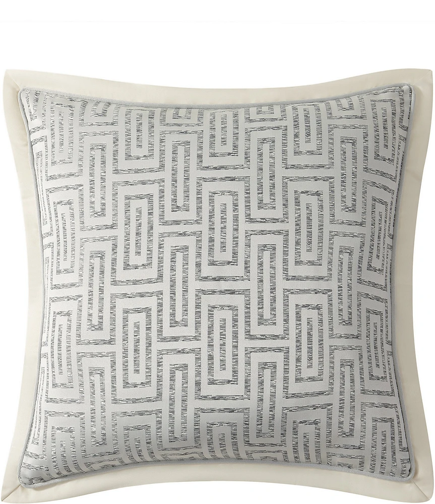 Waterford Brosna Woven Geometric Maze Border Reversible Euro Sham ...