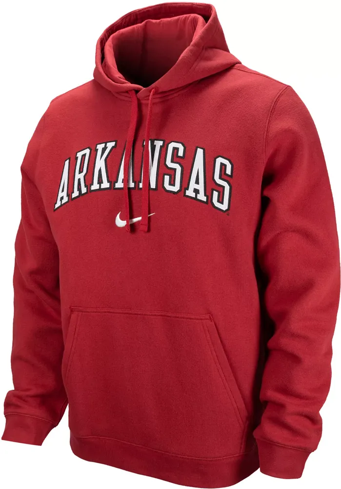 Nike Men's Arkansas Razorbacks Cardinal Tackle Twill Pullover Hoodie ...