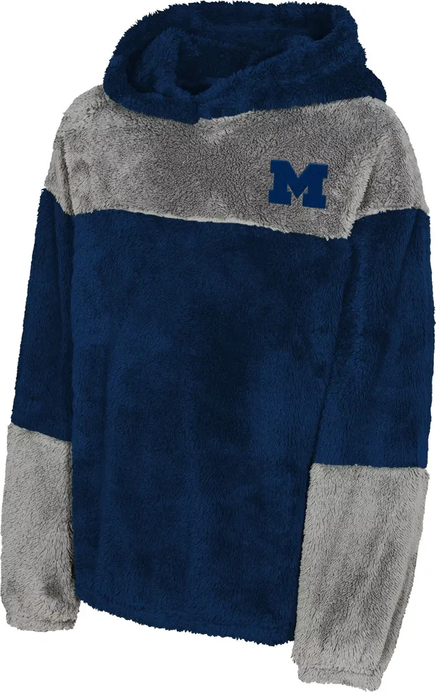 Gen2 Girls' Michigan Wolverines Navy Fleece Teddy Hoodie | Hamilton Place