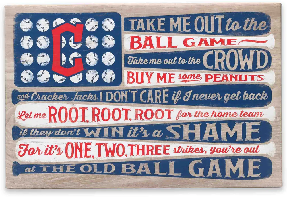 Open Road Brands Cleveland Guardians Red Ball Game Canvas | Hamilton Place